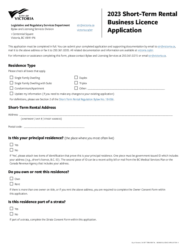 Fillable Online Strata Council Consent Form Short-Term Rental - City of ...