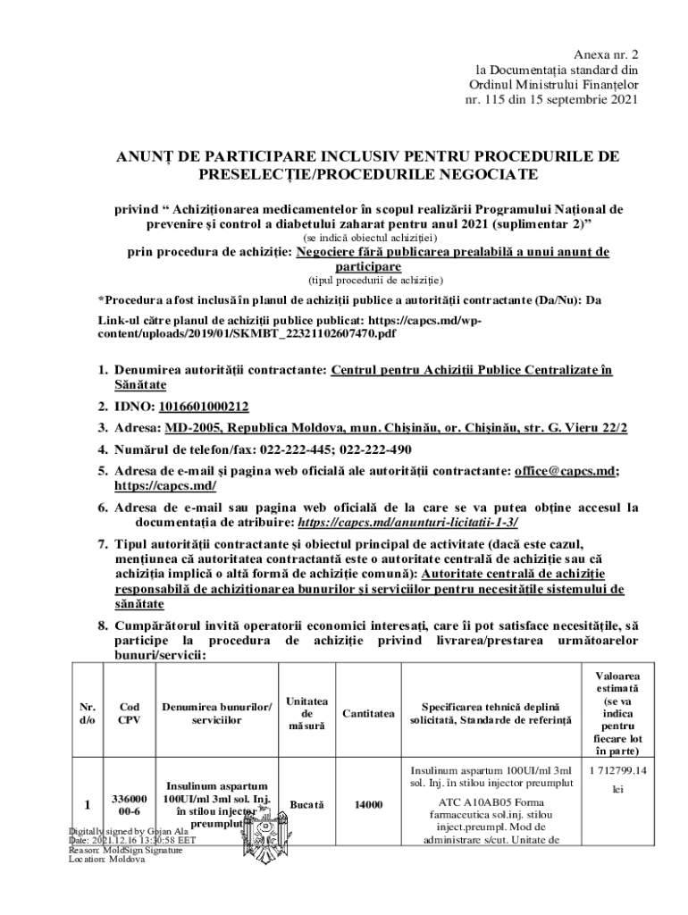 Fillable Online Anexa nr. 2 la Documentaia Standard aprobat prin Ordinul ... Fax Email Print ...