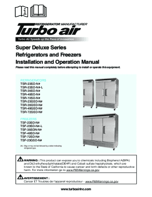 Fillable Online Turbo air Super Deluxe Series Milk Coolers ... - manuals.plus Fax Email Print ...