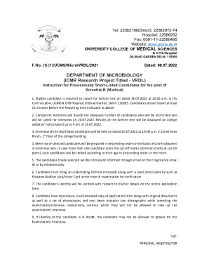 Fillable Online University College of Medical Sciences (University of ...