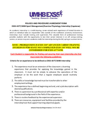 Fillable Online POLICIES AND PROCEDURES AGREEMENT FORM EXSS 4377 ... Fax Email Print - pdfFiller