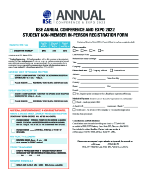 Fillable Online STUDENT NON-MEMBER IN-PERSON REGISTRATION FORM Fax ...