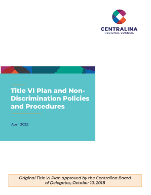 Fillable Online Title VI Plan and NonDiscrimination Policies Fax Email ...