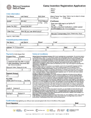 Fillable Online REGISTRATION FORM - National Inventors Hall of Fame Fax ...
