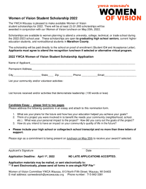 Fillable Online Nominations accepted for Women of Vision Honors - WAOW Fax Email Print - pdfFiller