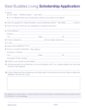 Fillable Online Resident Application Process - Best Buddies ...