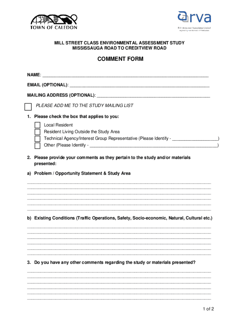 Fillable Online Community Form. Comment Sheet Fax Email Print - pdfFiller