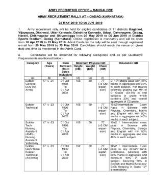 Fillable Online INDIAN ARMY ENROLMENT OF SOLDIER GENERAL DUTY ... Fax ...