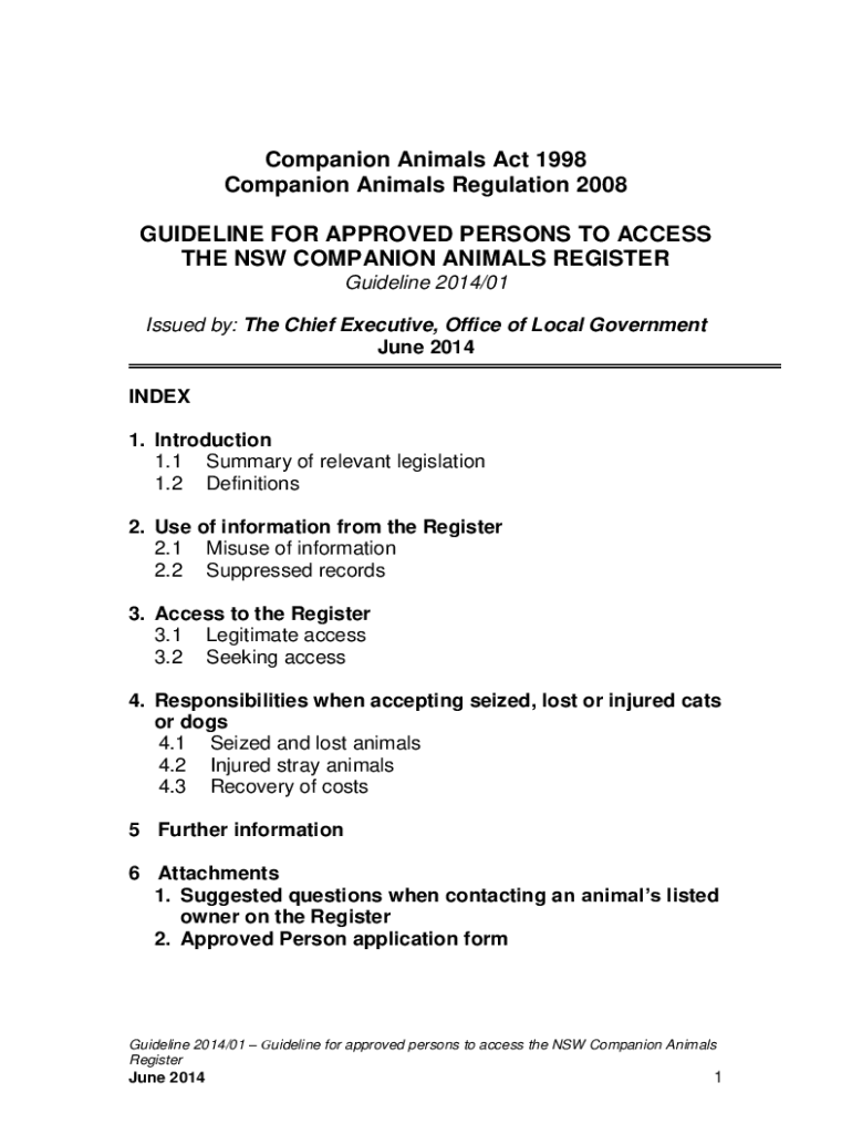 Fillable Online Guideline For Approved Persons To Access The NSW ...