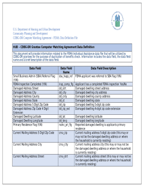 FEMA-HUD COMPUTER MATCHING AGREEMENT 012522 Doc Template | pdfFiller