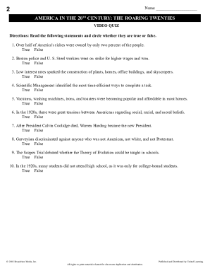 Fillable Online The Roaring TwentiesAP US History Study Guide from The ...