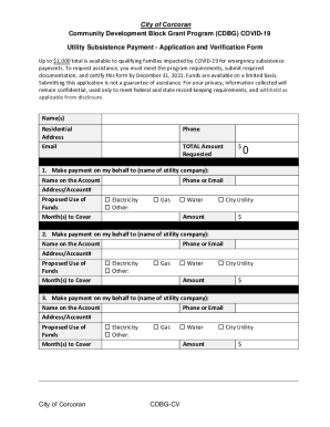Fillable Online Application and Verification Form City of Corcoran CDBG ...