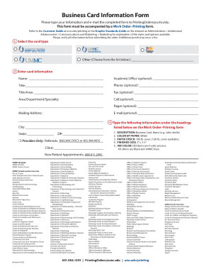 Fillable Online Business Card Request Order Form - Blinn College Fax ...