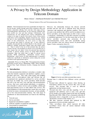 Fillable Online A Privacy by Design Methodology Application in Telecom ...