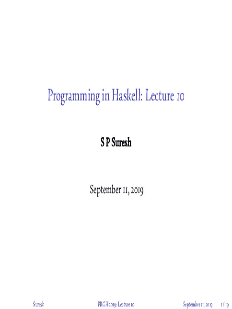Fillable Online C9 Lectures: Dr. Graham Hutton - Functional Programming ... Fillable Online C9 Lectures: Dr. Graham Hutton - Functional Programming ...