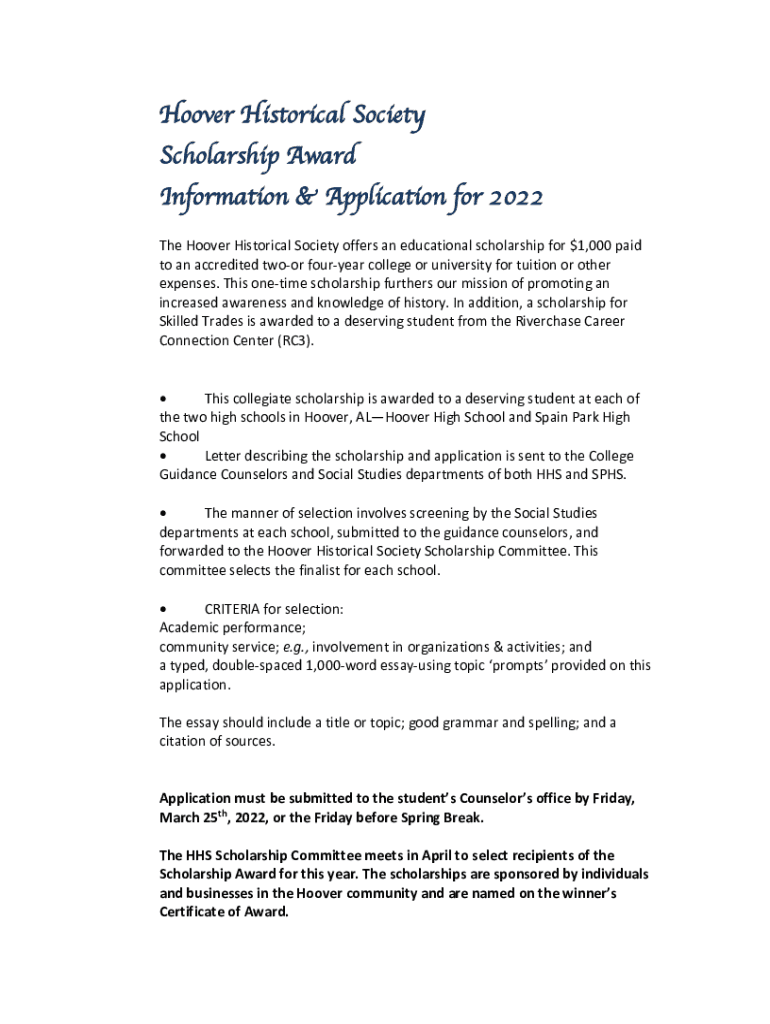 Fillable Online SCHOLARSHIP AWARD APPLICATION The Vadie Honea Memorial ...