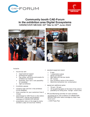 Fillable Online Community booth CAE-Forum in the exhibition area ...