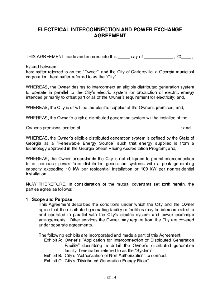 Fillable Online Interconnection Agreement for a Community Solar Project ...