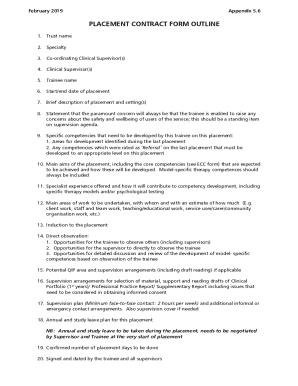 Fillable Online PLACEMENT CONTRACT FORM Fax Email Print - pdfFiller