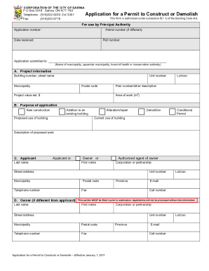 Fillable Online Tent: Application Submission Checklist - City of Sarnia Fax Email Print - pdfFiller