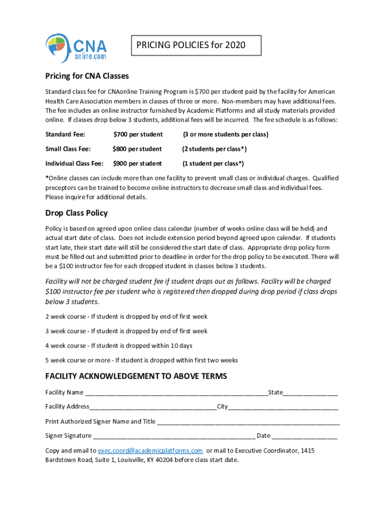 Fillable Online Free cna training online. This includes the cost of ...