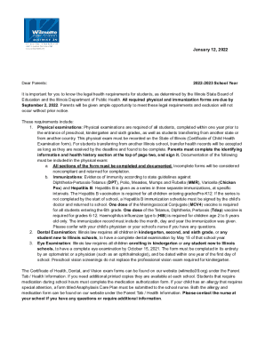 Fillable Online Annual Letter - Immunizations and Medical Forms Fax ...