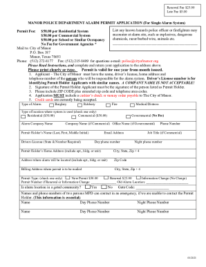 Fillable Online PERMIT APPLICATION - City of Manor Fax Email Print ...
