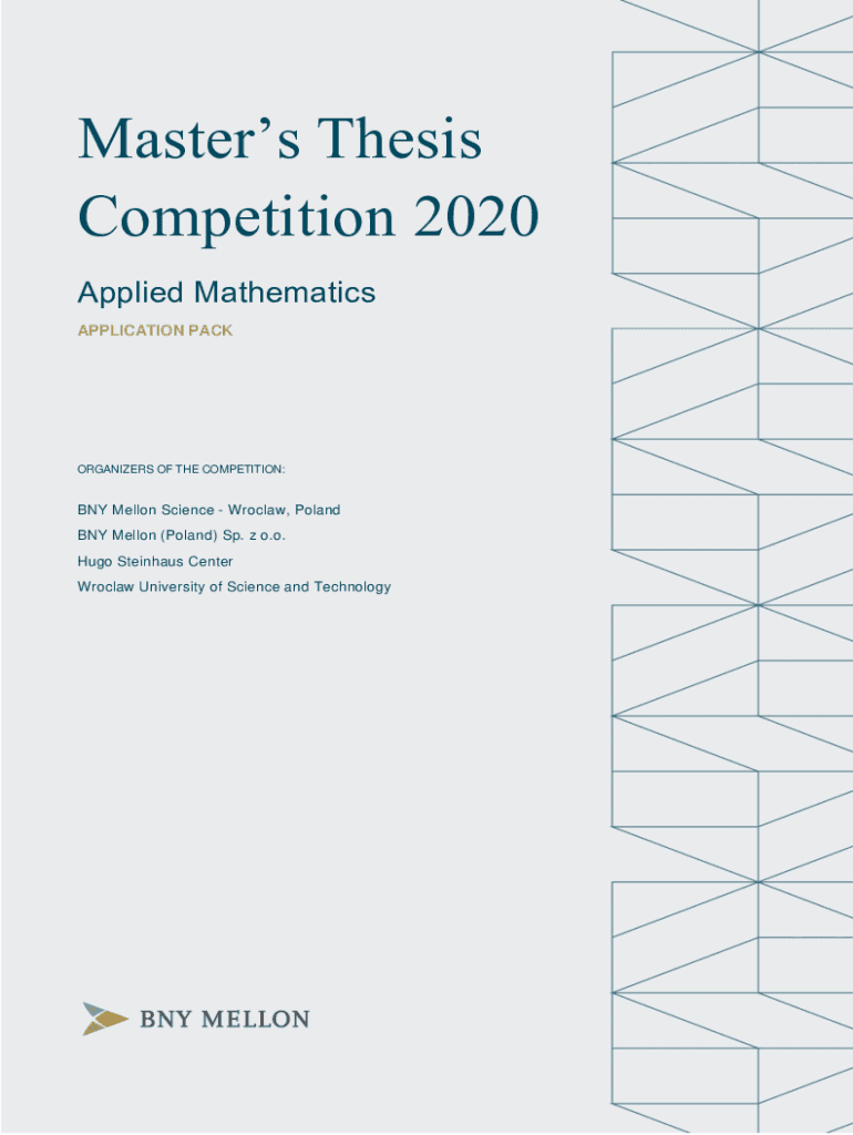 Fillable Online Winners Announced - Applied Mathematics Master's Thesis ...