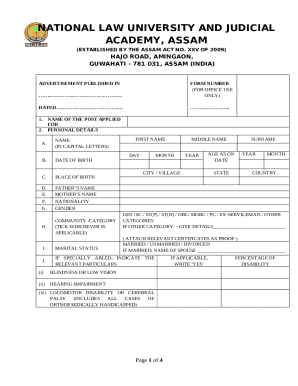 Online nluassam ac Draft Application NATIONAL ... Doc Template | pdfFiller