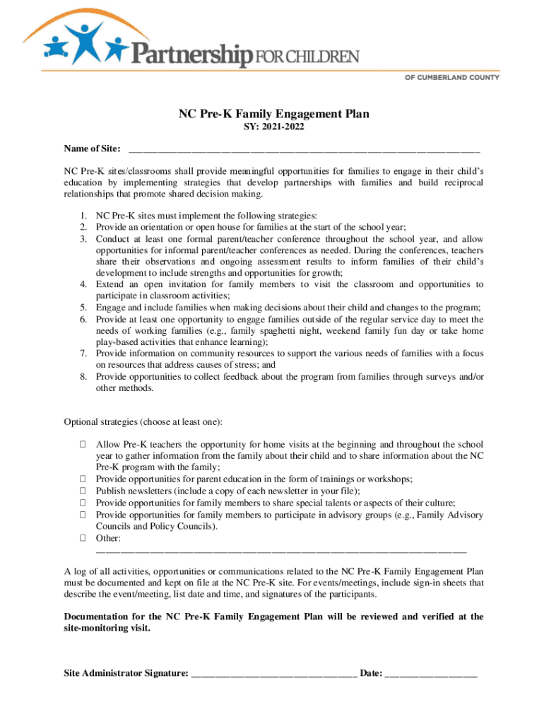 Fillable Online NC Pre-Kindergarten (NC Pre-K) Program Requirements ...