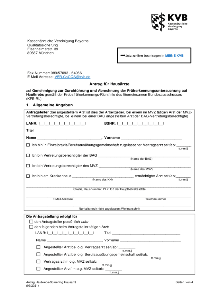 Ausfüllbar Online KVB-FORM-Hautkrebs-Screening-Hausaerzte.docx Fax ...