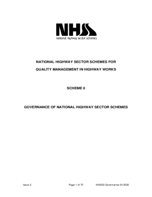 Fillable Online National Highways Sector Schemes for Quality Management ...