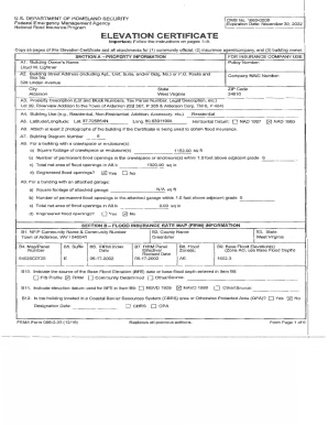Fillable Online FEMA Elevation Certificates Fax Email Print - pdfFiller