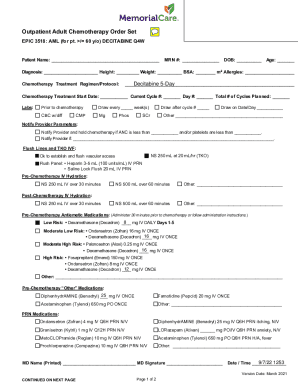 Fillable Online Chemo Orders and Consents - Penn State Cancer Institute ...