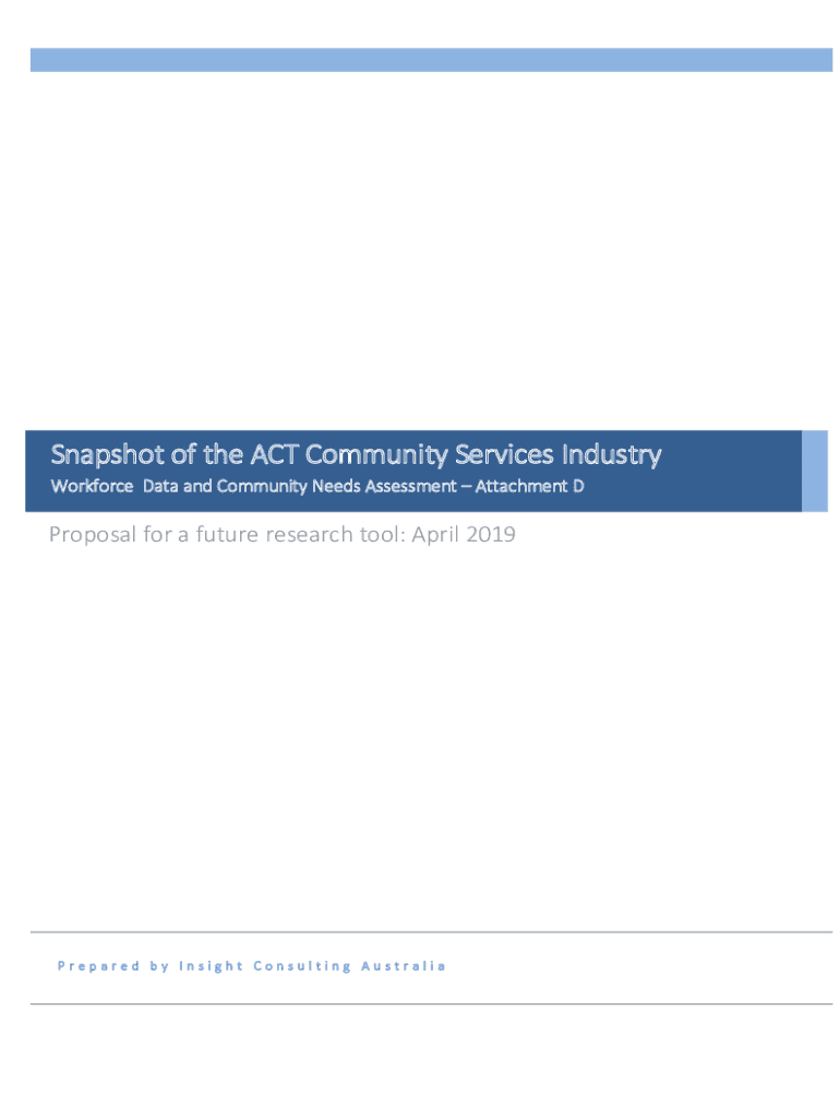Fillable Online Snapshot of the ACT Community Services Industry ...