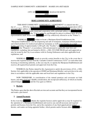 Fillable Online bask. inc.. host community agreement for the siting of ...