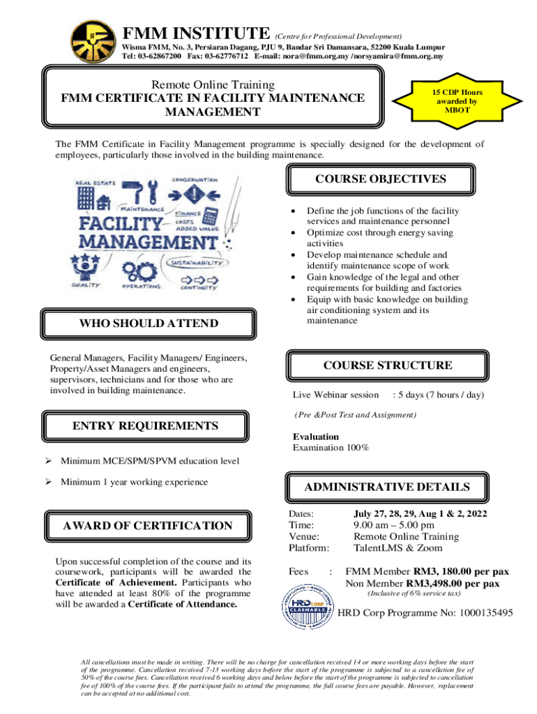 Fillable Online FMM Johor Branch - Federation of Malaysian Manufacturers Fax Email Print - pdfFiller