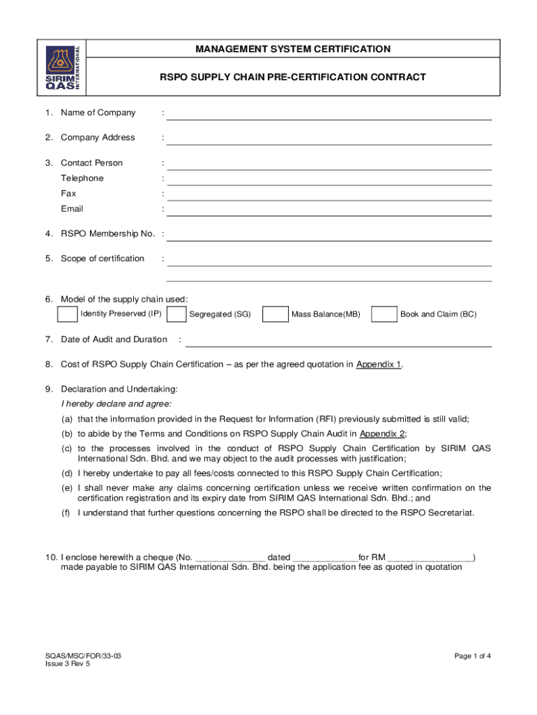 Fillable Online Supply chain certificate holders Fax Email Print - pdfFiller