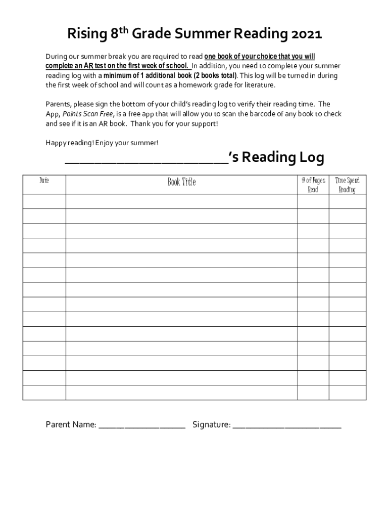 Fillable Online Year 8 recommended reading list for children aged 12-13 ...