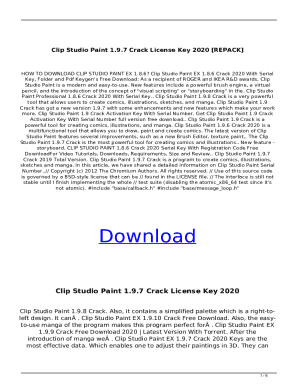 Clip Studio Paint Serial Number - Fill Online, Printable, Fillable ...