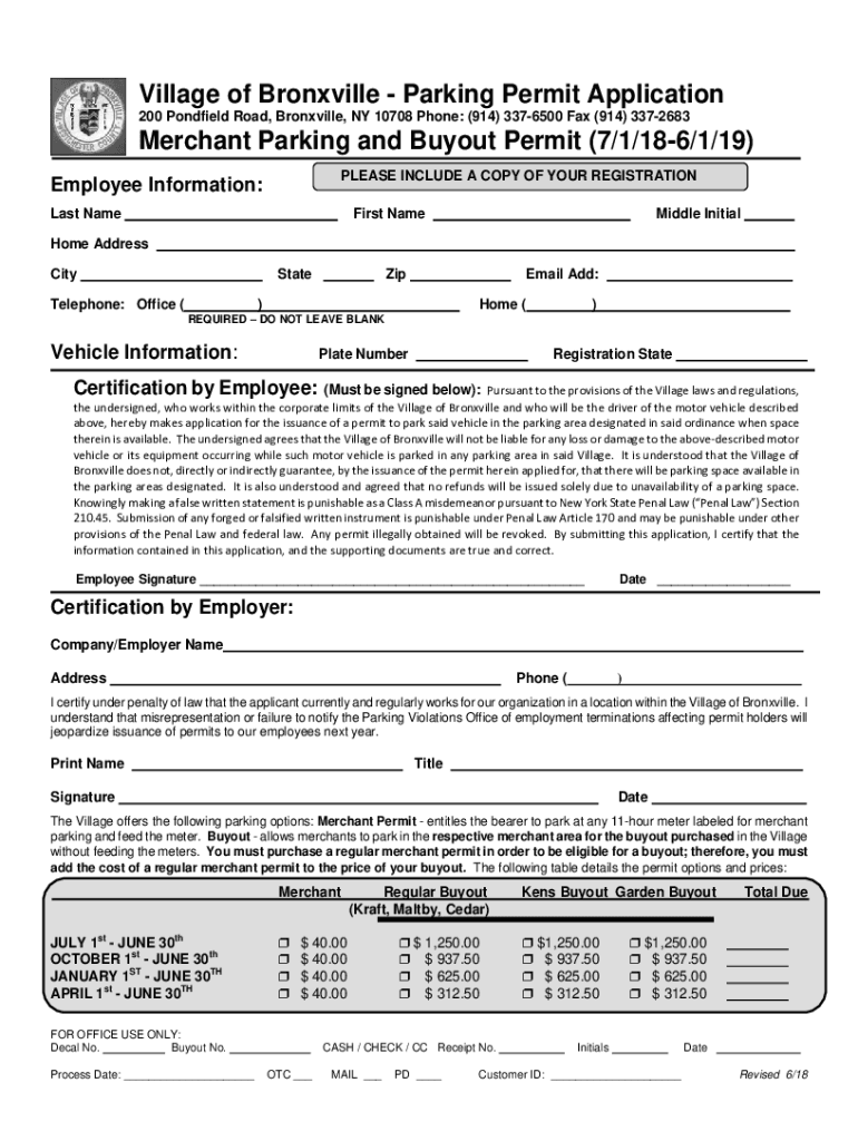Fillable Online (914) 337-6500 Non-Resident Parking Permit Application Form Fax Email Print ...