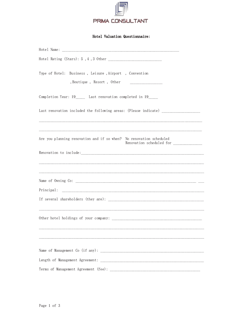 Fillable Online Room Revenue Multiplier: A Quick Hotel Valuation Method ...