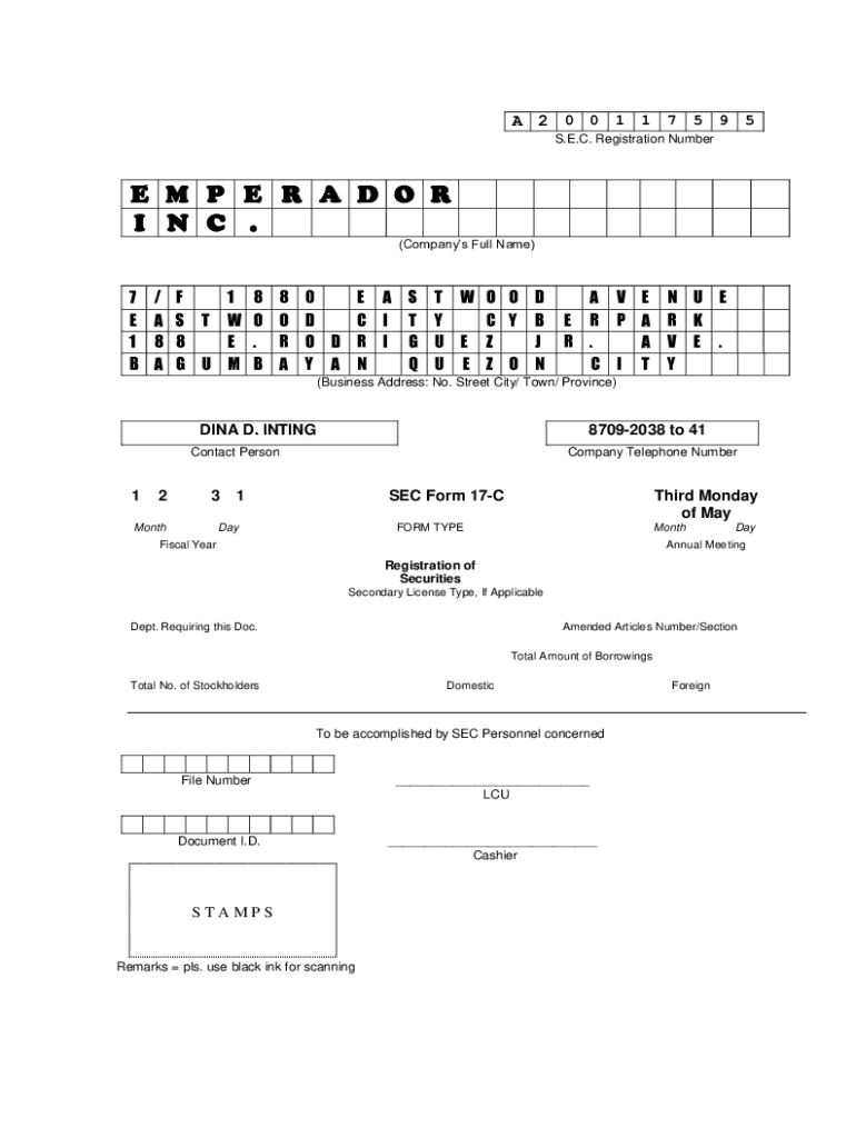Fillable Online Disposition by EIL - Emperador Brandy Fax Email Print - pdfFiller