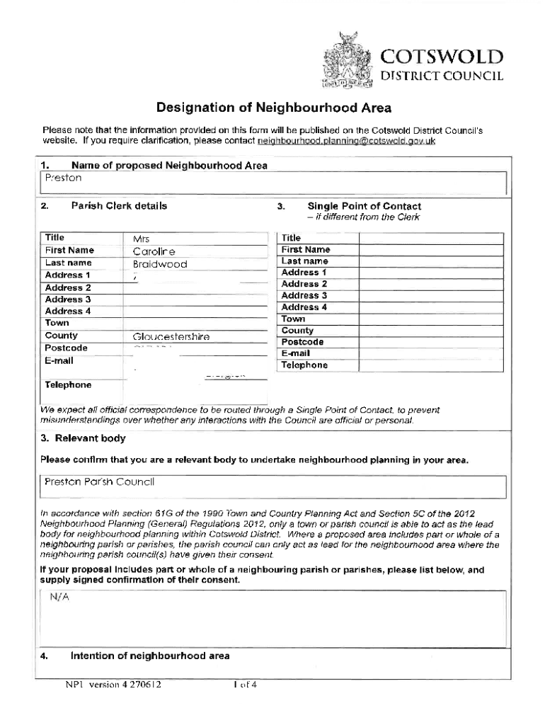 Fillable Online Chipping Campden Designation For Submission And Map ...