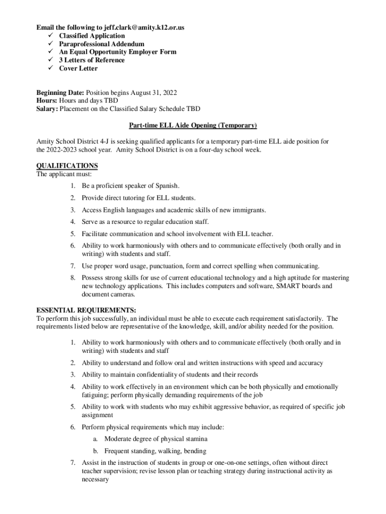 Fillable Online Paraprofessional Cover Letter Examples and Templates ...