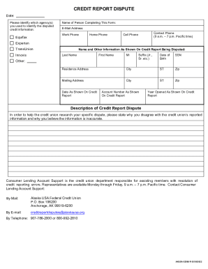 Fillable Online CREDIT REPORT DISPUTE Fax Email Print - pdfFiller