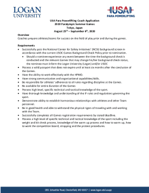 Fillable Online USA Para Powerlifting Team Leader Application Fax Email ...