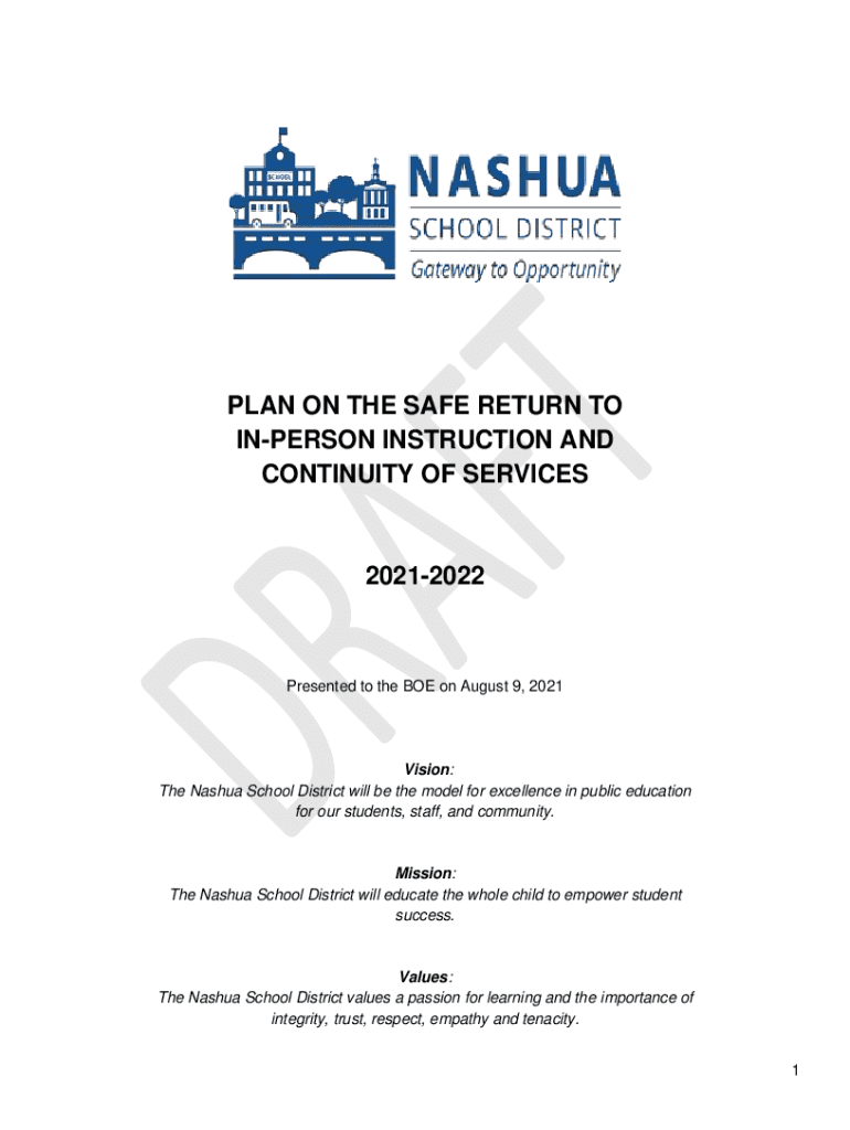 Fillable Online LEA Plan for Safe Return to In-Person Instruction and ...