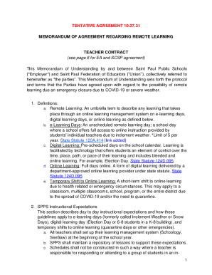 Fillable Online Tentative Agreement for Fully Remote Learning Fax Email ...