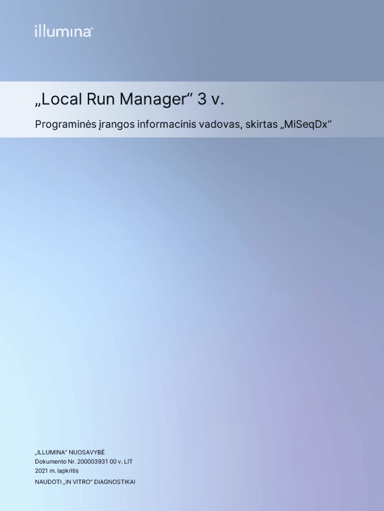 Fillable Online Local Run Manager v3 - Guide de rfrence du ... - Support Illumina Fax Email ...